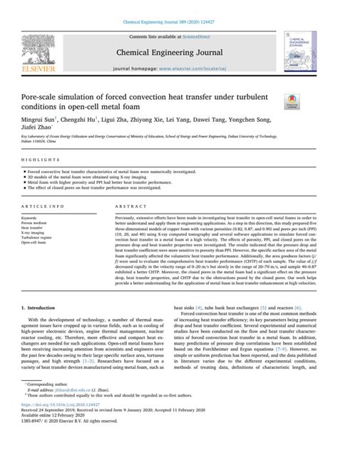 Pore Scale Simulation Of Forced Convection Heat Transfer Under Turbulent Conditions In Open Cell