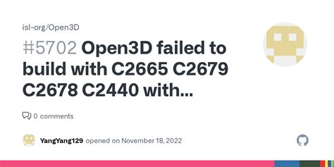 Open3d Failed To Build With C2665 C2679 C2678 C2440 With Msvc On