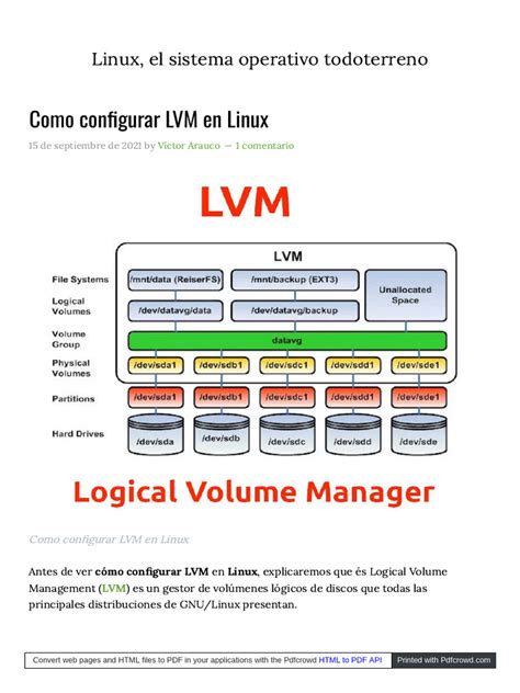 Todolinux Cloud Como Configurar Lvm En Linux Pdf Software Gestión