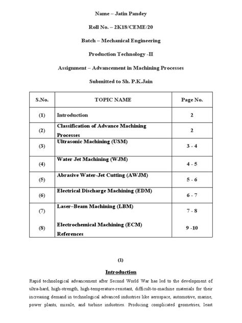 Production Technology Assignment Pdf Machining Physical Sciences