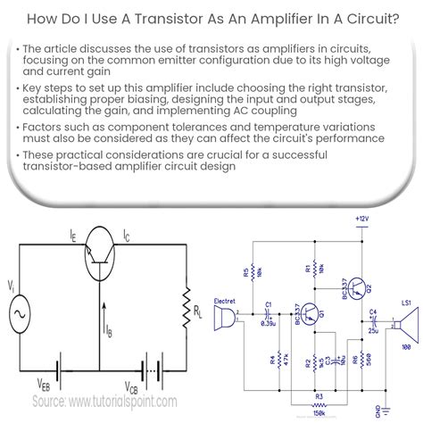 ¿cómo Utilizo Un Transistor Como Amplificador En Un Circuito