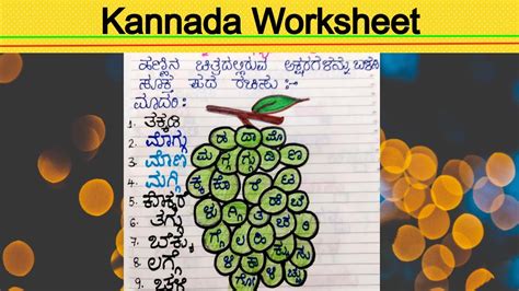 create the appropriate kannada words using the letters in the fruit picture learn kannada with