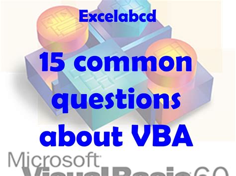 Lesson175 15 Common Questions About Vba Answered