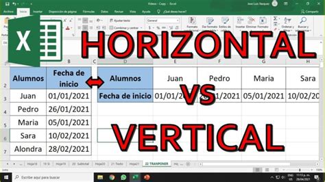 Cambiar Una Tabla De Horizontal A Vertical En Excel Recursos Excel