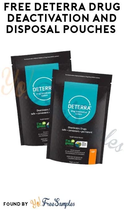 Free Deterra Drug Deactivation And Disposal Pouches