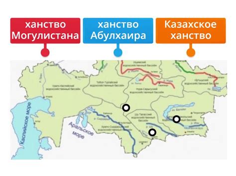 определите на карте территорию ханства Абулхаира и Могулистана Labelled Diagram