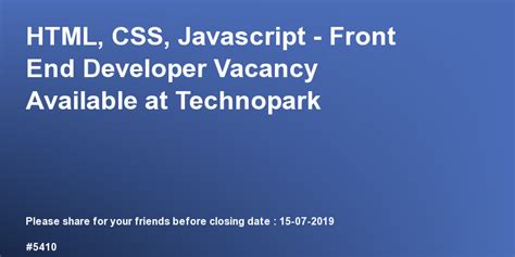 Html Css Javascript Front End Tech Jobs Kerala