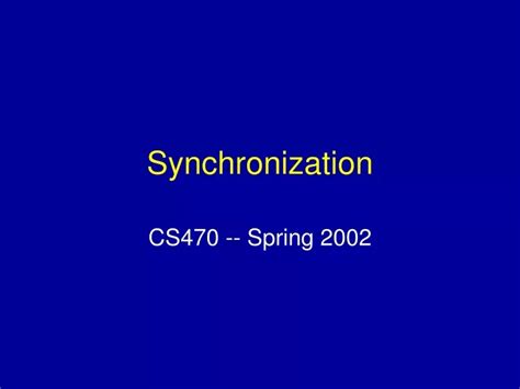 Ppt Synchronization Powerpoint Presentation Free Download Id9524907