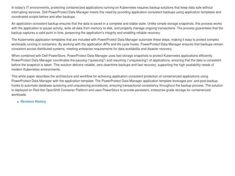 Executive Summary Protect Red Hat Openshift Applications With Dell