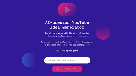 AI powered YouTube Idea Generator Détails prix alternatives Futur IA