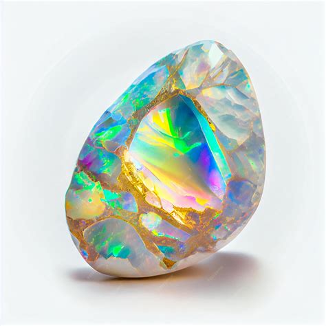 Premium Photo Opal Gemstone Isolated On White Background For Jewelry