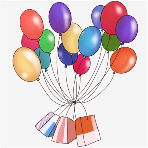 صورة بالون الكرتون العلامة التجارية للمستهلك احتفل بالونات ملونة توضيح