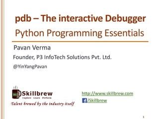 Python Programming Essentials M Debugging With Pdb PPT