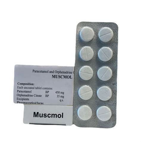 Paracetamol And Orphenadrine Citrate Tablets 450mg 35mg At ₹ 455 Pack Muscol Tablet In Navi