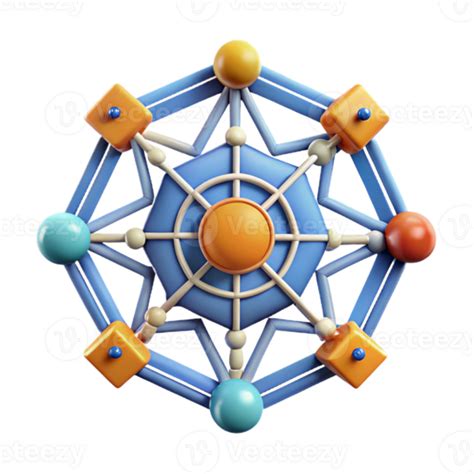 Interconnected Network Abstract 3d Model 56409634 Png