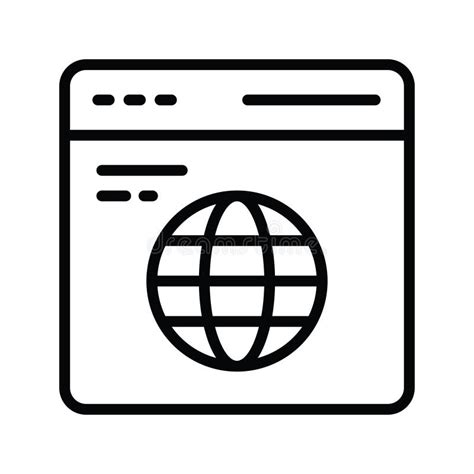 Web Browser Vector Outline Icon Design Illustration Cloud Computing Symbol On White Background