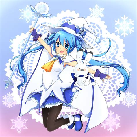 Hatsune Miku Yuki Miku Rabbit Yukine And Yuki Miku Vocaloid And More Drawn By Akabuchi