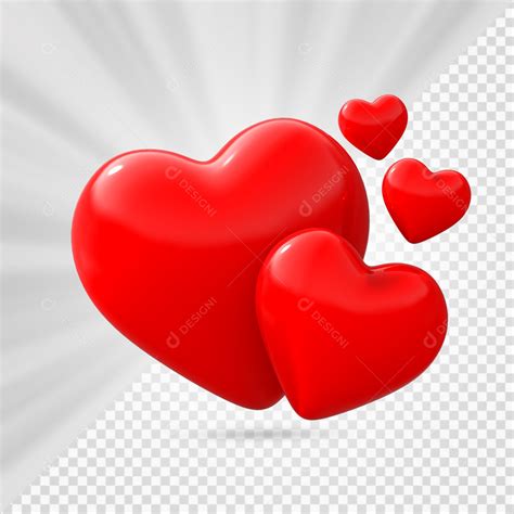 Corações Vermelho Elemento 3d Para Composição Psd Download Designi