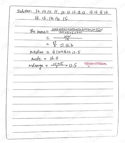 Solved Use The Display Of Data To Find The Mean Median Mode And Midrange Q Score The Mean