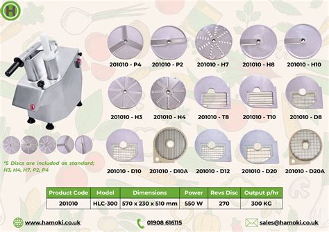 201010 Vegetable Prep Machine With 5 Discs Hamoki Limited