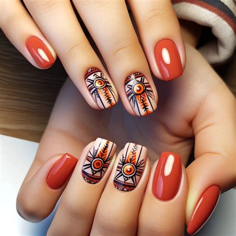 Aztec Print Nails Simple