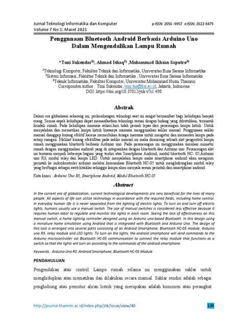 Penggunaan Bluetooth Android Berbasis Arduino Uno Pdf