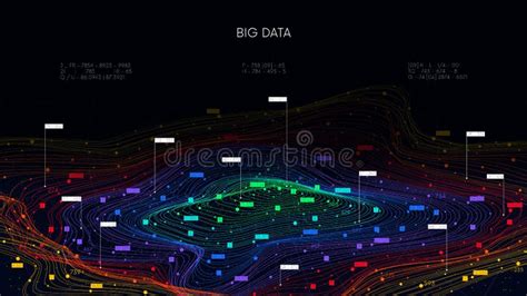Futuristic Big Data Digital Cloud Visualization Information Sorting And Storage Technology