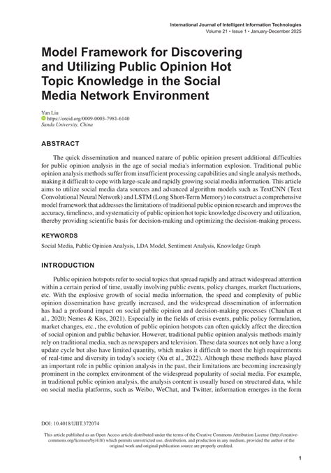 Pdf Model Framework For Discovering And Utilizing Public Opinion Hot Topic Knowledge In The