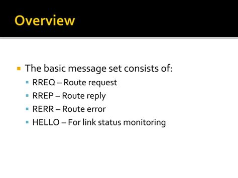 aodv routing protocol pptx