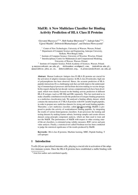 Pdf Maer A New Ensemble Based Multiclass Classifier For Binding