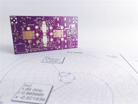 High Power Rf Pcb On Smith Chart Stock Image Image Of Gold Frequency 239663177