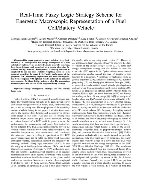Pdf Real Time Fuzzy Logic Strategy Scheme For Energetic Macroscopic