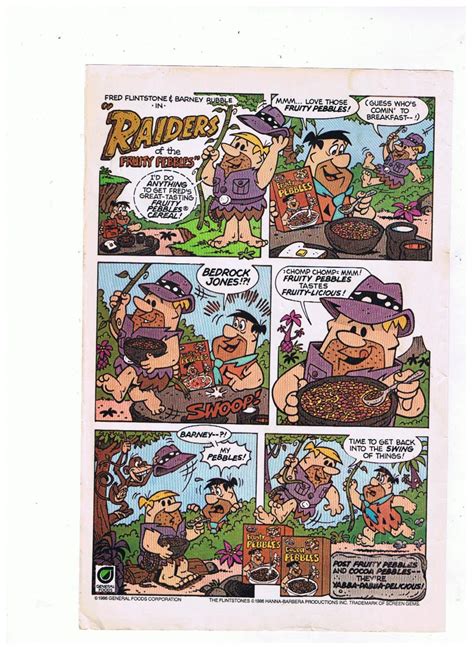3x 1980s Post Fruity Pebbles Flintstones Maze Indiana Jones Breakfast