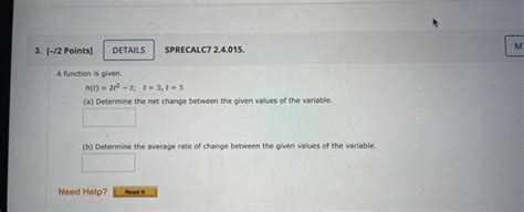 solved a function is given h t 2t2−t t 3 t 5 a determine