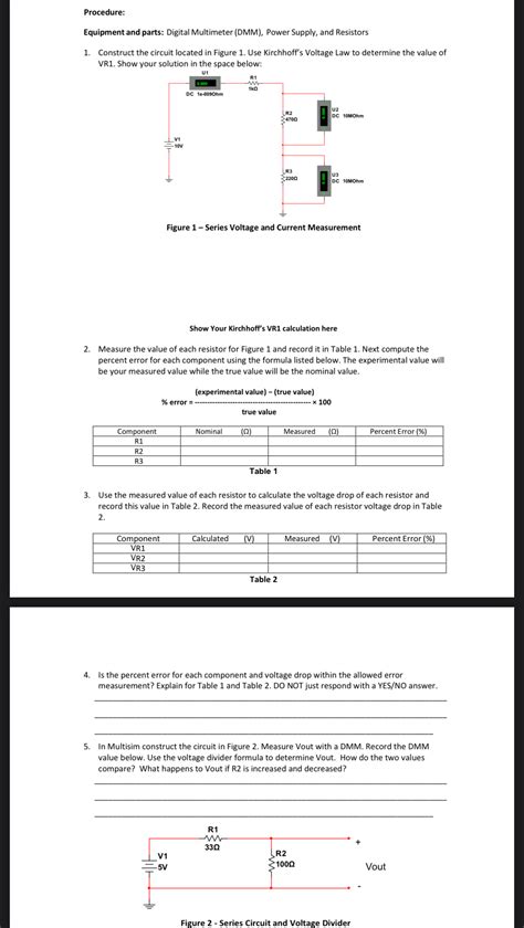 Solved Procedureequipment And Parts Digital Multimeter