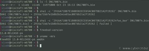 how to check sha1 hash on linux freebsd and unix nixcraft