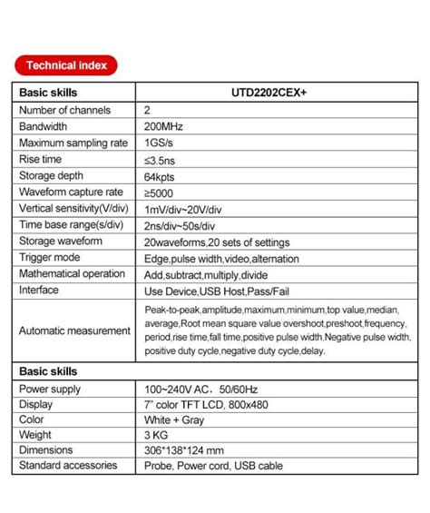 UNI T UTD CEX Digital Oscilloscope UTD CEX Plus USB Dual Channel Mhz G Sampling Rate