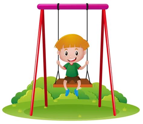 Kid Swing Set Playground White Background Illustration Stock Vector