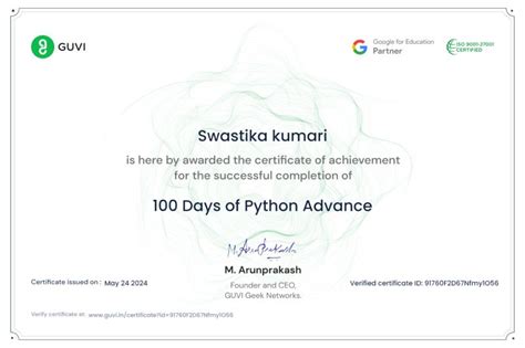 Swastika Kumari On Linkedin Python Coding Programming Achievement