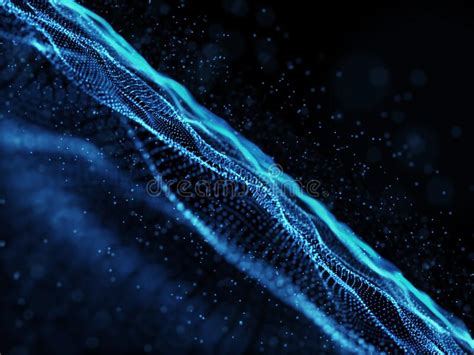 3d Network Communications Design With Floating Particles Stock Illustration Illustration Of