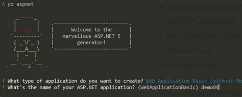 Using Yeoman To Create Asp Net 5 Projects