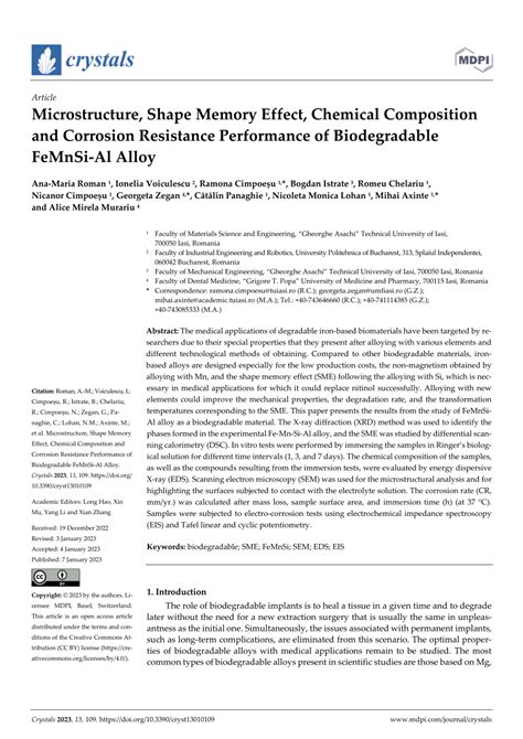 Pdf Microstructure Shape Memory Effect Chemical Composition And Corrosion Resistance