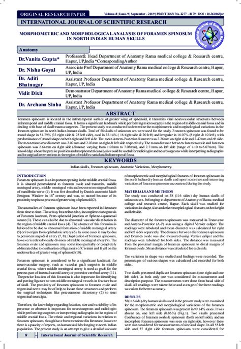 Pdf Morphometric Analysis Of Foramen Spinosum Variations