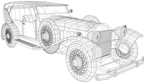 Retro Car Vintage Wire Royalty Free Vector Image