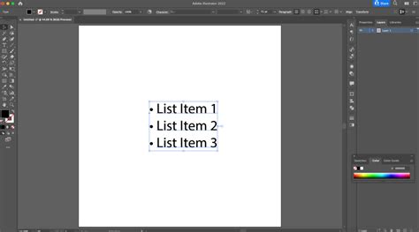 How To Create Bulleted Or Numbered Lists In Adobe Illustrator
