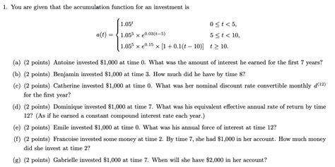 You Are Given That The Accumulation Function For An Chegg Com