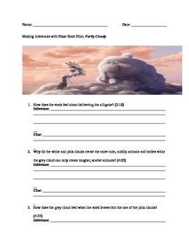 Making Inferences Pixar Short Film Partly Cloudy By Kayla Flagg