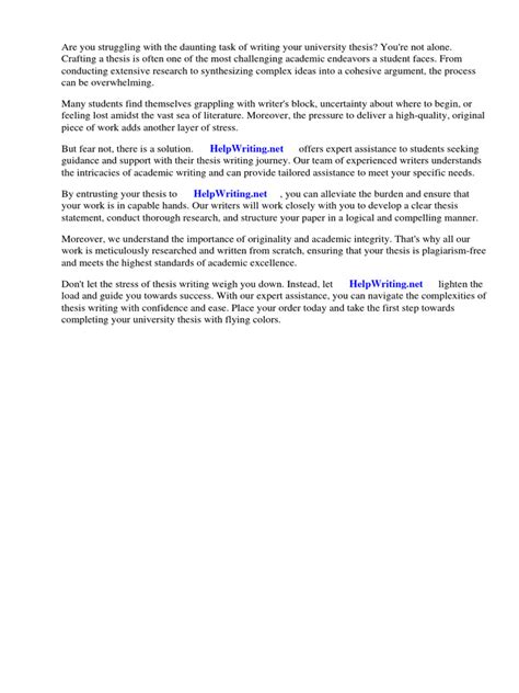 University Thesis Sample Pdf Thesis