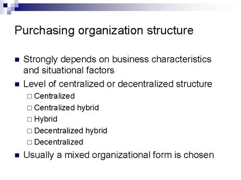 Chapter 13 Organization And Structure Of Purchasing Program