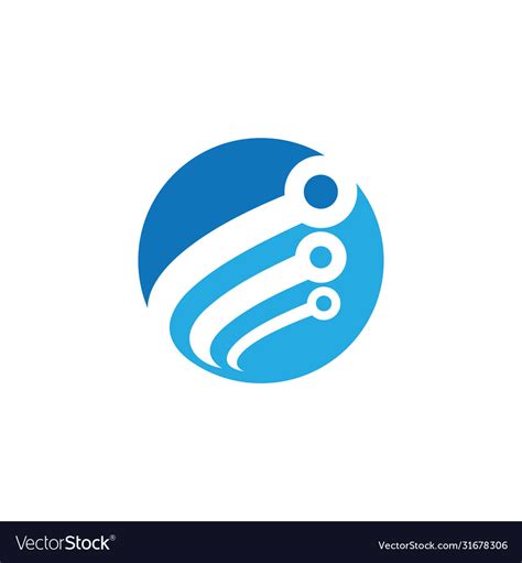 Circular Technology Circuit Icon Logo Royalty Free Vector